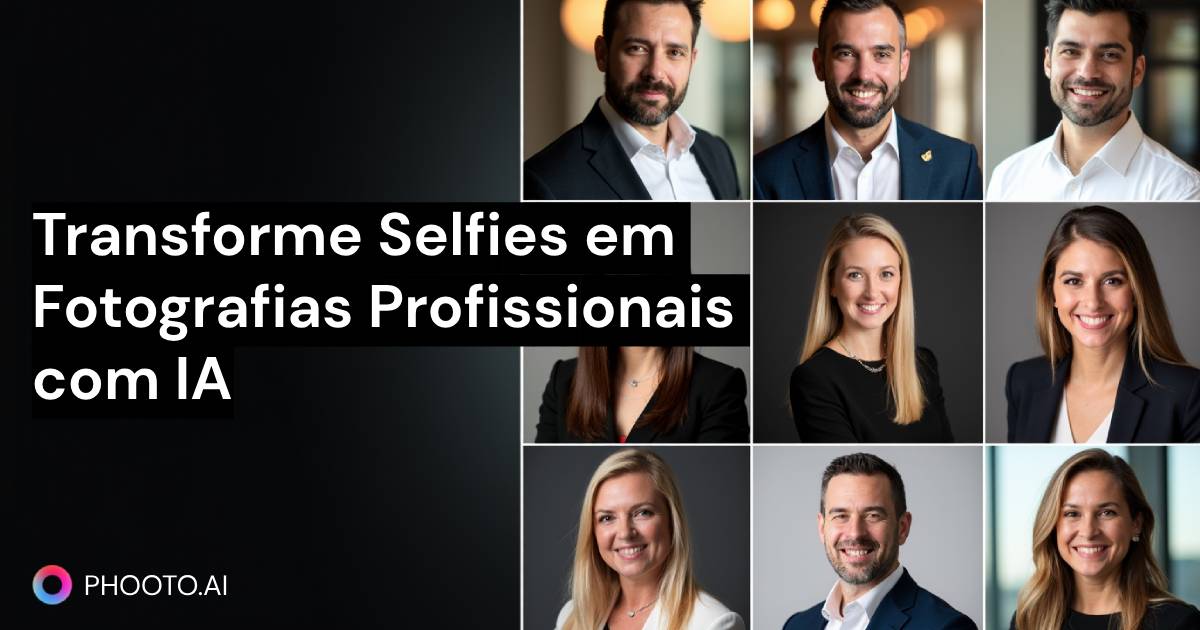 PHOOTO.AI - Transforme selfies em fotografias profissionais com IA